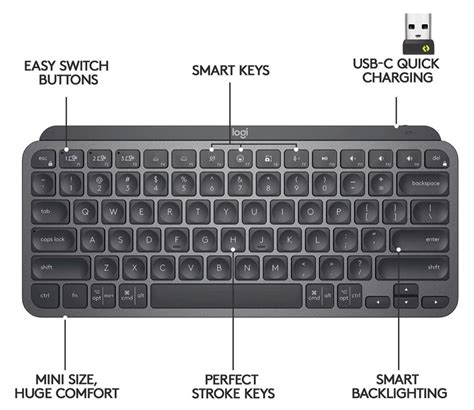 NEW Logitech MX Keys Mini Wireless Computers Tech Parts Accessories Computer Keyboard On
