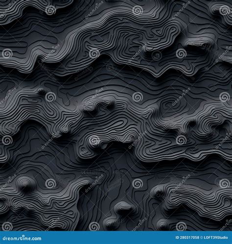 Generative Ai Topographic Map Seamless Pattern Stock Illustration
