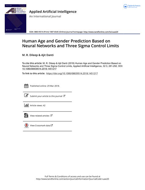 Pdf Human Age And Gender Prediction Based On Neural Networks And Three Sigma Control Limits