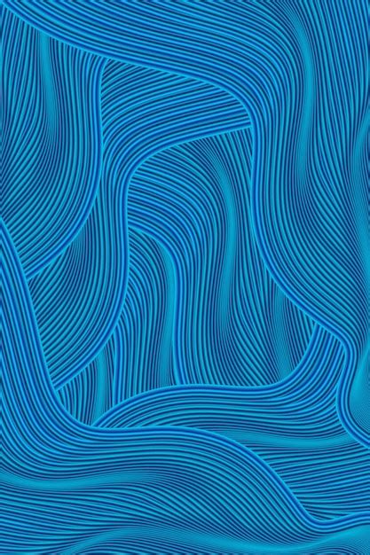 Representación 3d de líneas abstractas azules onduladas con textura de