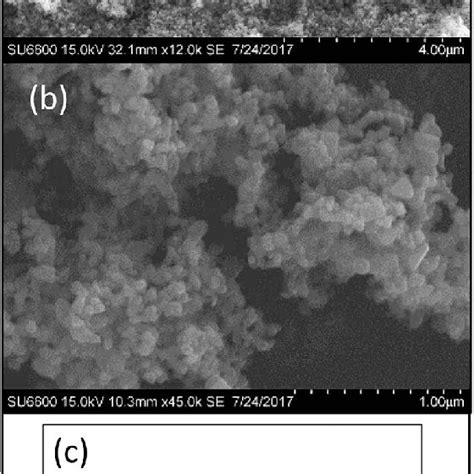 A And B Sem Images C Particle Size Frequency Distribution Of The