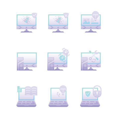 Gradient Computer External Hardware Components Icons 16119488 Vector