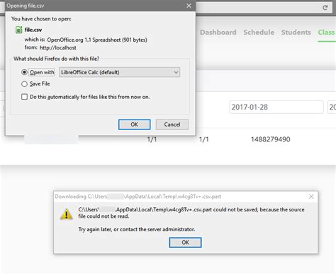 Php Get Error When Trying To Download A Csv File Created From My