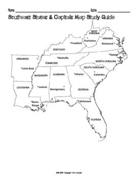 Map Of Southeast Region Printable Printables Templates Free