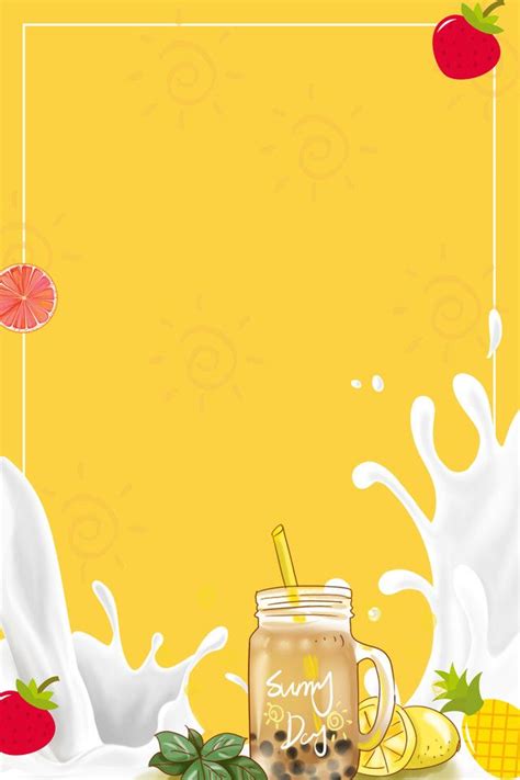 Milk Tea Poster Background Material Tea Wallpaper Apple Wallpaper