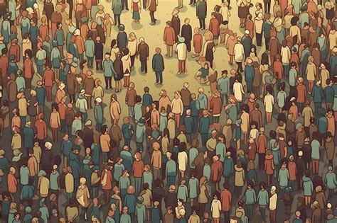 Premium Ai Image People Crowd Background Vector Illustration
