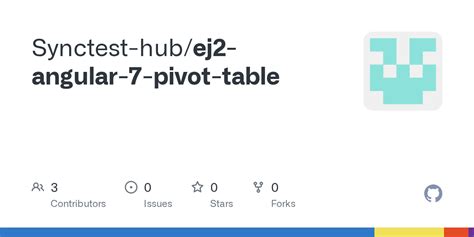 Github Synctest Hubej2 Angular 7 Pivot Table