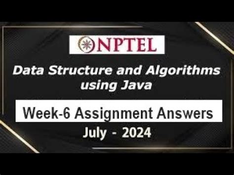 Data Structure And Algorithms Using Java NPTEL WEEK ASSIGNMENT ANSWERS YouTube