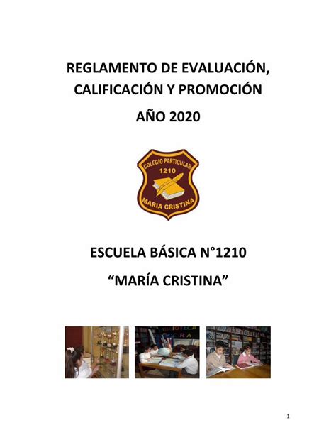 PDF REGLAMENTO DE EVALUACIÓN CALIFICACIÓN Y PROMOCIÓN AÑO
