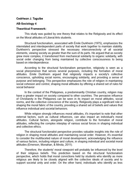 Theoritical Framework Edittingggg Pdf Morality Attitude Psychology