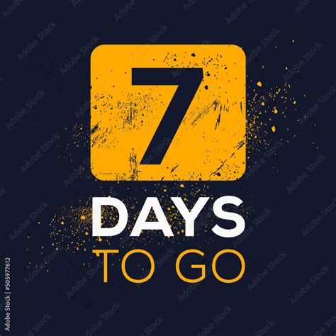 7 Days Countdown Left Vector Illustration Stock Vector Adobe Stock