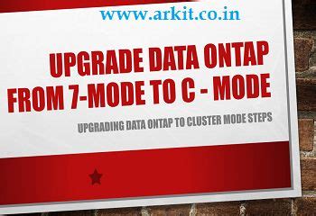 Upgrade Data ONTAP 7 Mode To Cluster Mode