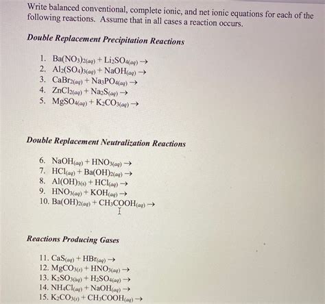 solved write balanced conventional complete ionic and net