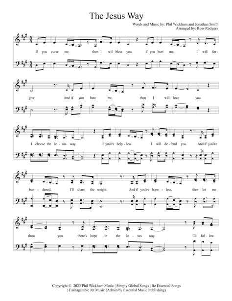 The Jesus Way Arr Ross Rodgers By Phil Wickham Sheet Music For SATB