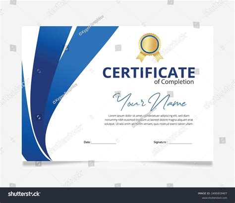 Simple Certificate Design Template Stock Vector Stock Vector Royalty