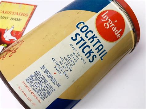 Cocktail Sticks Tin Vintage Hygrade Bakery Company Tasty Etsy