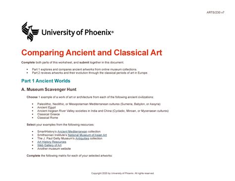Arts 230 Wk 4 Comparing Ancient And Classical Art Arts 230 V Comparing Ancient And Classical
