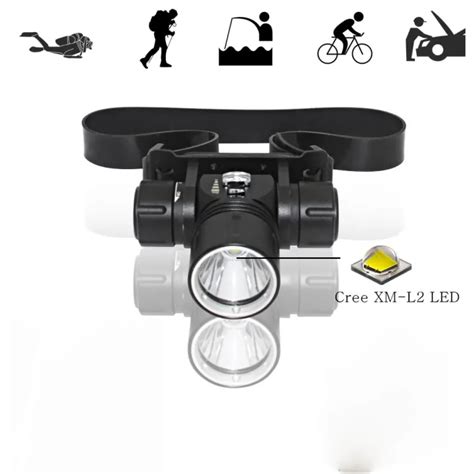 Scuba Dive Torch Waterproof Diving Head Light LED XM L2 CREE Underwater