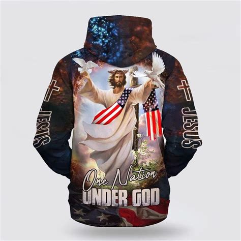 Jesus Dove Hoodie One Nation Under God All Over Print 3d Hoodie Ts