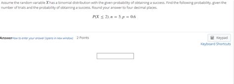 solved assume the random variable x has a binomial