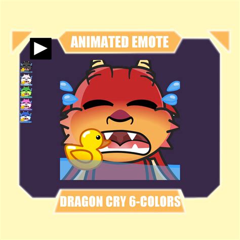 Animated Dragon Crying Emote For Twitch Discord Youtube Dragon Crying