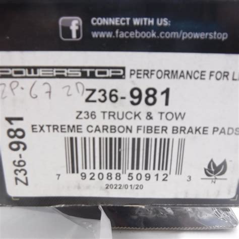 Power Stop Carbon Fiber Brake Pads Rotor Kit Model K4373 Power Stop Z36