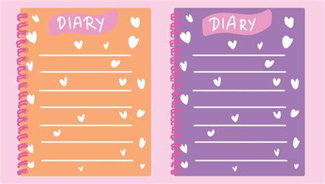 Cute Diary Books Illustration Free Vector 17587720 Vector Art At Vecteezy