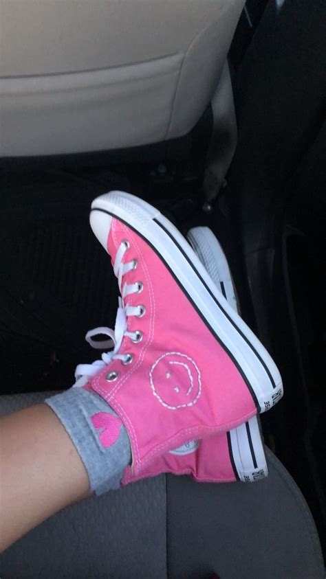 Smiley Face Converse Embroidered Converse Converse Chuck Taylor High