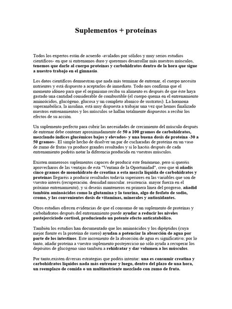 Suplement Os Pdf Proteínas Carbohidratos