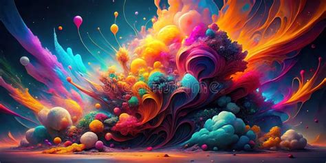 Vibrant Abstract Digital Art A Futuristic Colorful Scene For Backgrounds Posters And Wallpapers