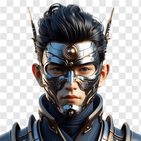 미래 지향적인 마스크를 쓴 남자가 칼을 휘두른다 미래의 가면을 쓴 남자가 칼을 휘두른다 신비롭고 파워풀한 분위기를 풍긴다 마스크 Png 일러스트 및 이미지 에 대한