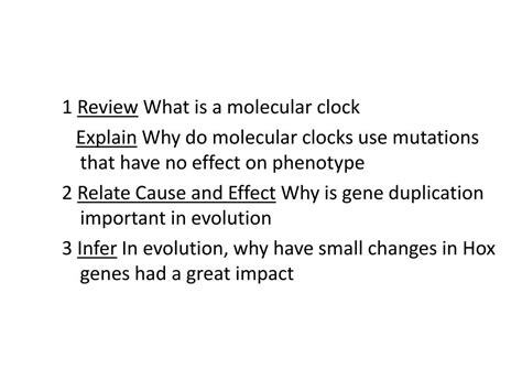 Ppt 1 Review What Is A Molecular Clock Powerpoint Presentation Free