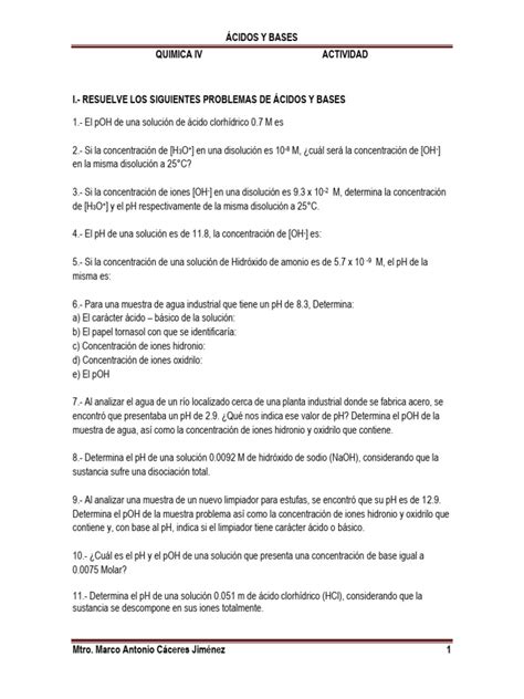 4 Acidos Y Bases Pdf Ph Ácido