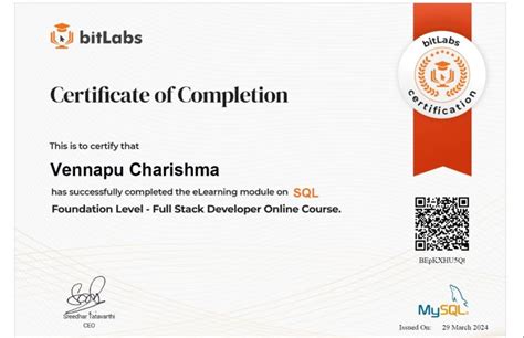Vennapu Charishma On Linkedin Excited To Share That I Have Earned My