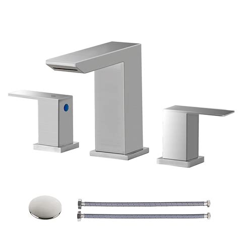 Hotis Home Modern Bathroom Faucets For Sink 3 Hole Brushed Nickel