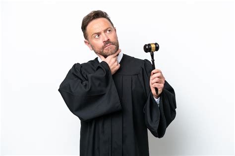 Premium Photo Middle Age Judge Man Isolated On White Background