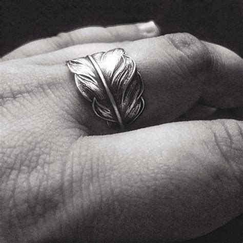 Uni Sex Feather Ring Size 4 To 14 Men Silver Ring Couples Etsy