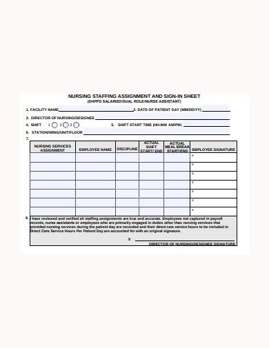 10 Nursing Assignment Sheet Templates In Doc Pdf