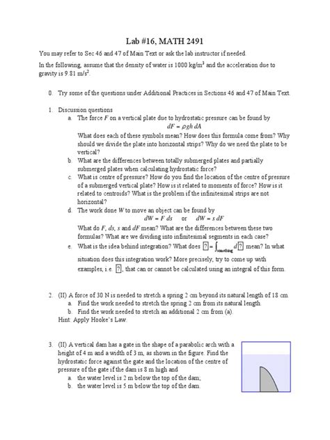 Analysis Of Hydrostatic Forces And Pressure On Various Submerged