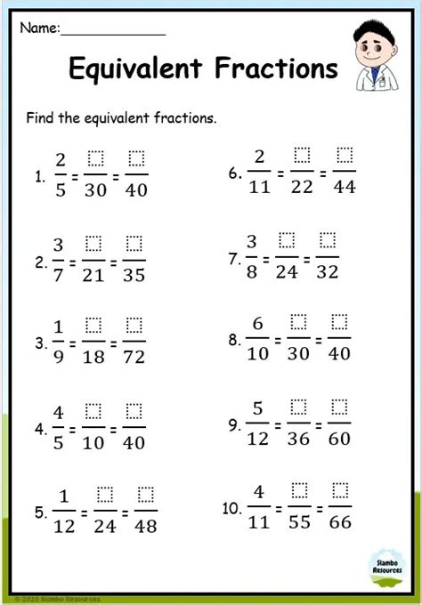 Free 4th Grade Equivalent Fractions Worksheet Download Free 4th Grade Equivalent Fractions