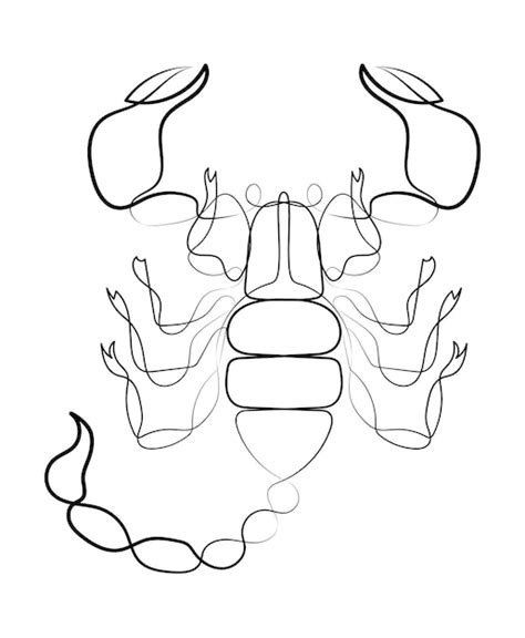 Premium Vector Scorpion In One Line Art Drawing Scorpio Minimal