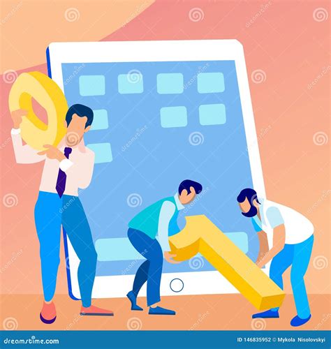 Software Engineers Working Together Illustration Stock Vector