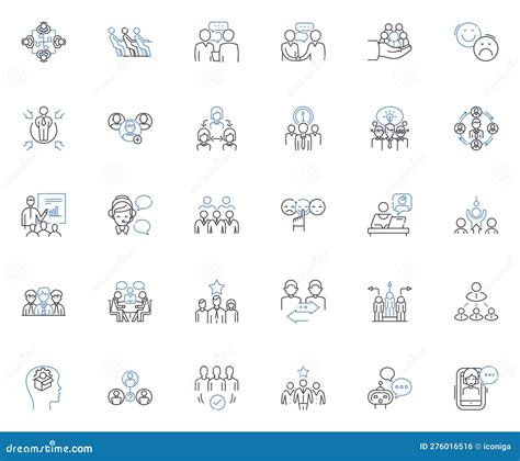 Administrative Assistants Line Icons Collection Organization