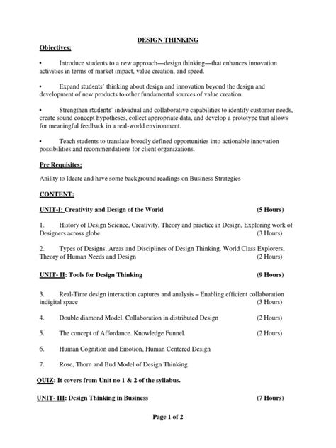 Design Thinking Course Covers Creativity Tools Business Apps Pdf