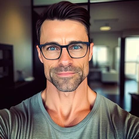 A Man With Glasses On Captured Beautifully Premium Ai Generated Image