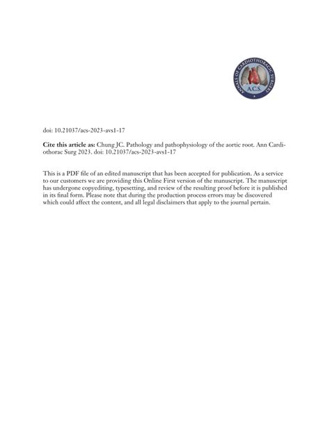 Pdf Pathology And Pathophysiology Of The Aortic Root