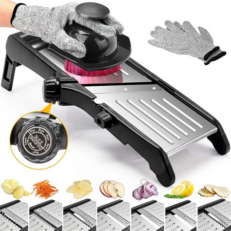 Adjustable Stainless Steel Vegetable Slicer 7 In 1 Mandoline Slicer