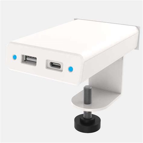 2 Port Power Distribution Box On Surface Under Desk Usb A Usb C Charging