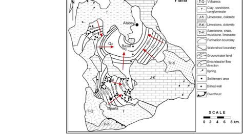Hydrogeological Map Of The Isparta Atabey Plains C Irlayici Davraz