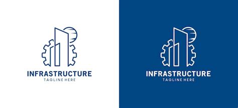Premium Vector Infrastructure Logo Design With Gear Vector